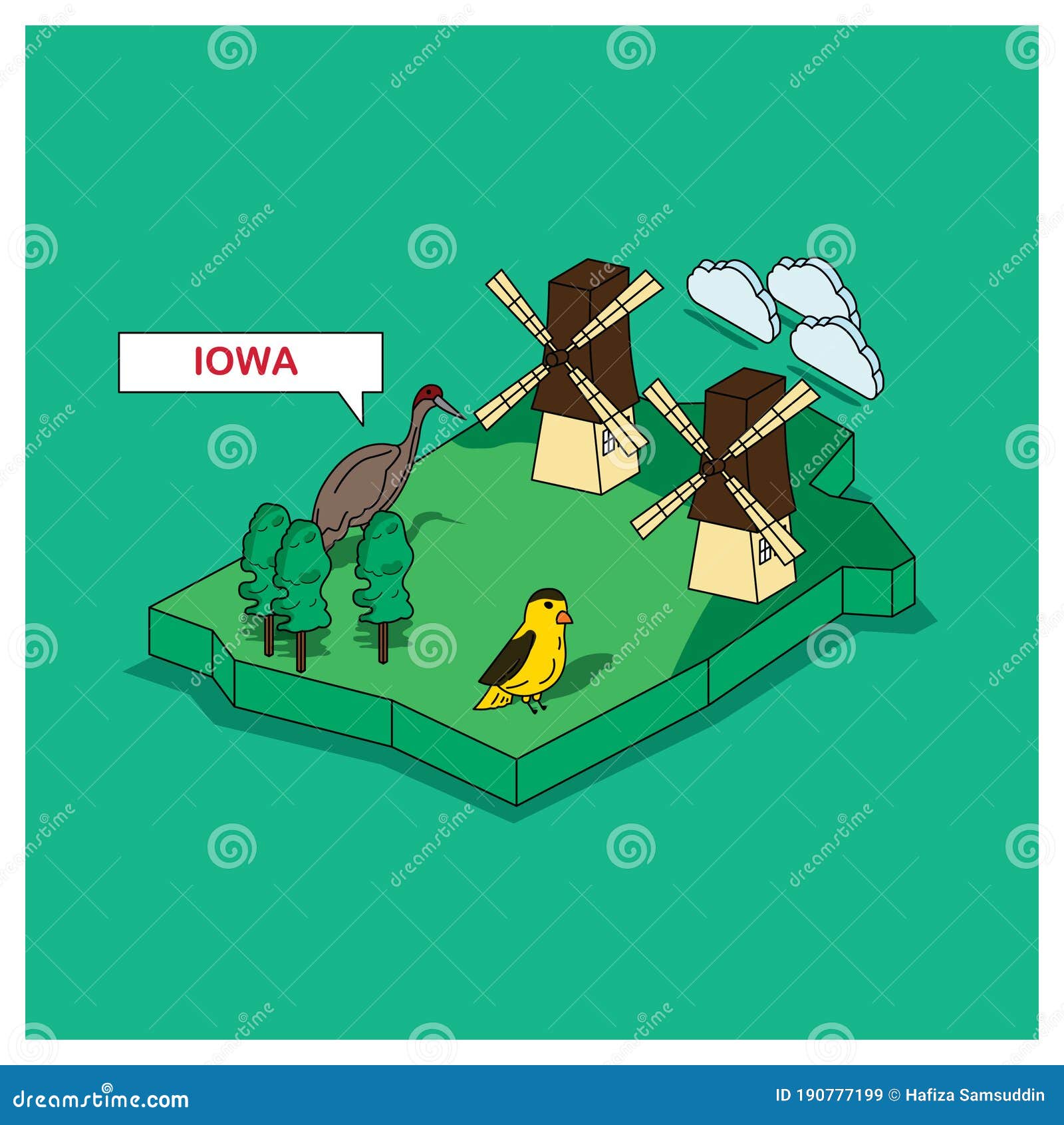 Iowa State. Vector Illustration Decorative Design Stock Vector ...
