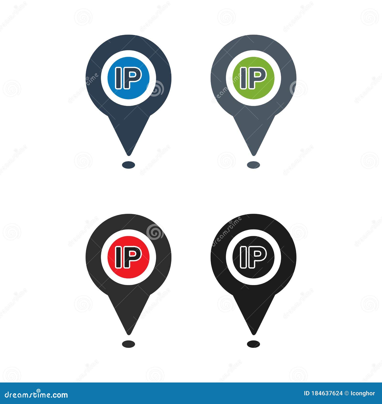 IP Address Icon Set. stock vector. Illustration of internet - 184637624