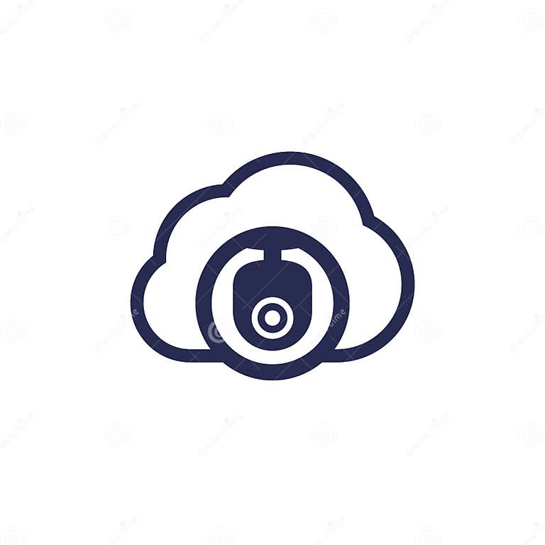 Ip Camera and a Cloud Icon on White Stock Vector - Illustration of ...