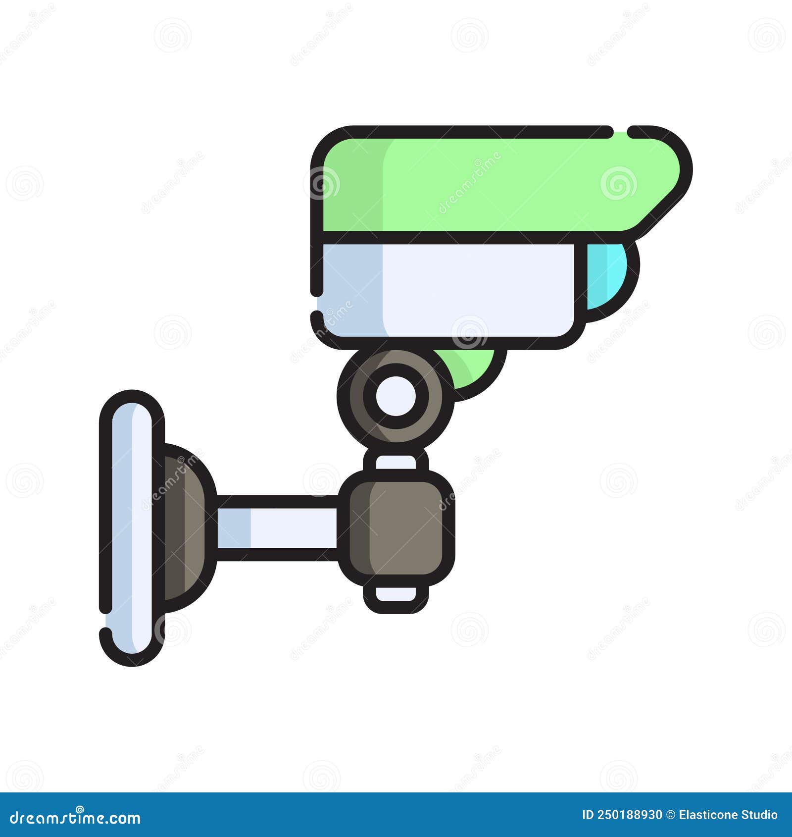 Ip Camera Icon Vector Illustration. Flat Outline Cartoon. Cyber ...