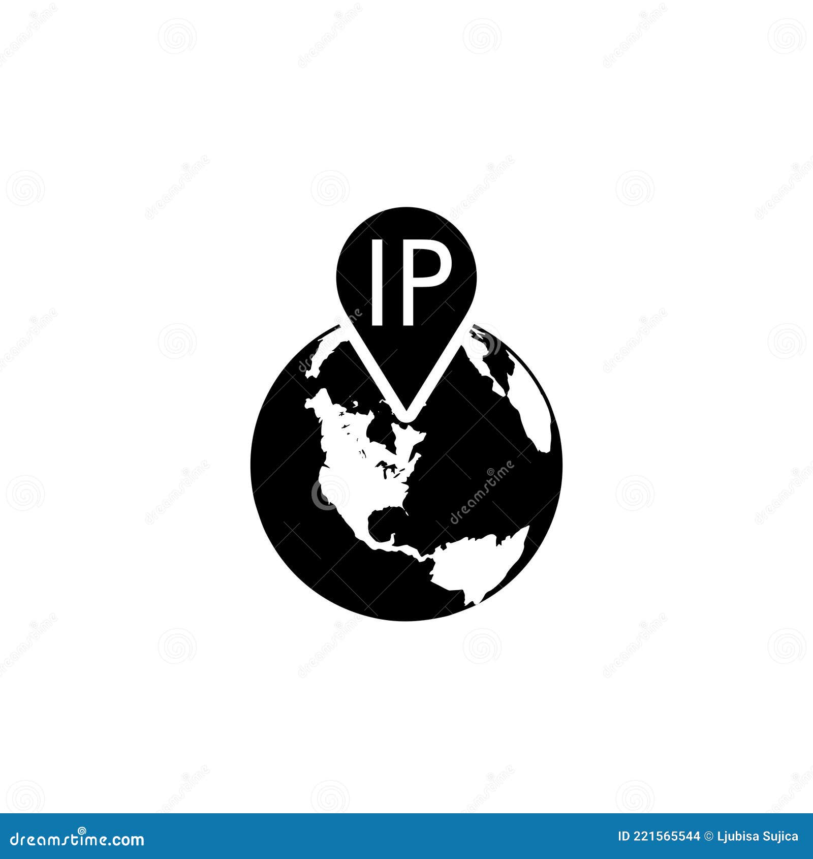 IP Icon Isolated on White Background Stock Illustration - Illustration ...