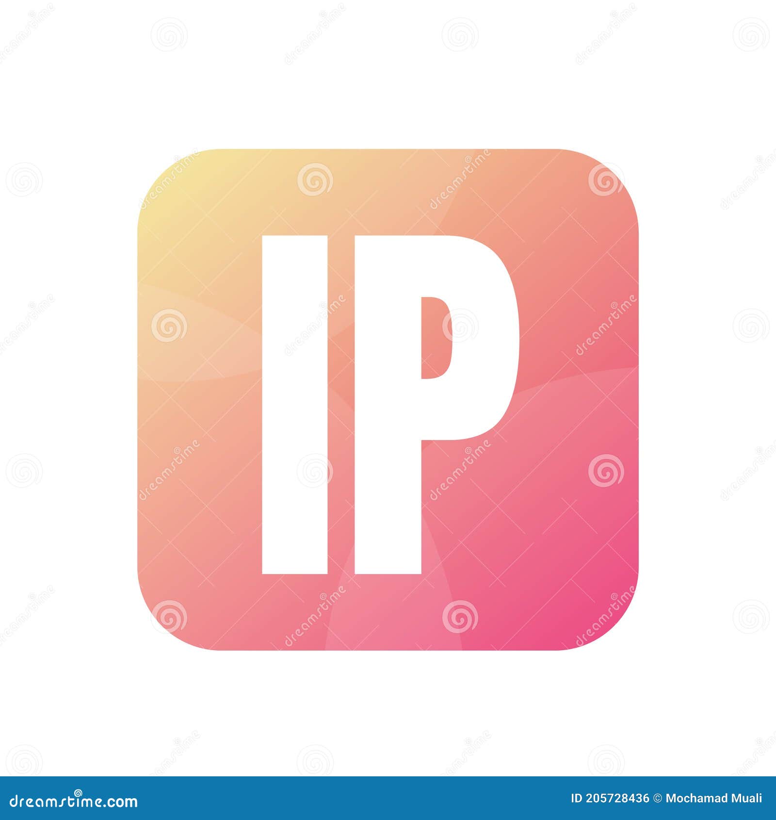 IP Letter Logo Design with Simple Style Stock Vector - Illustration of ...