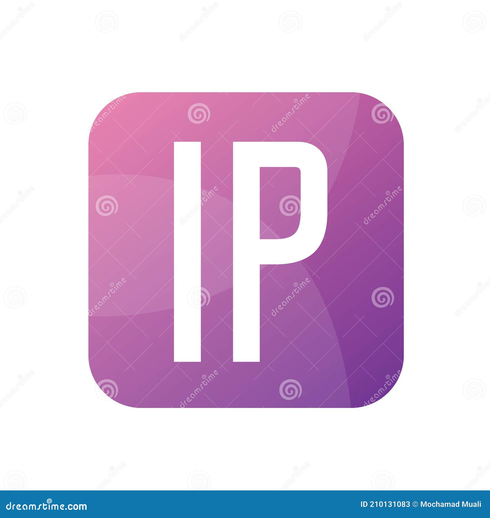 IP Letter Logo Design with Simple Style Stock Vector - Illustration of ...