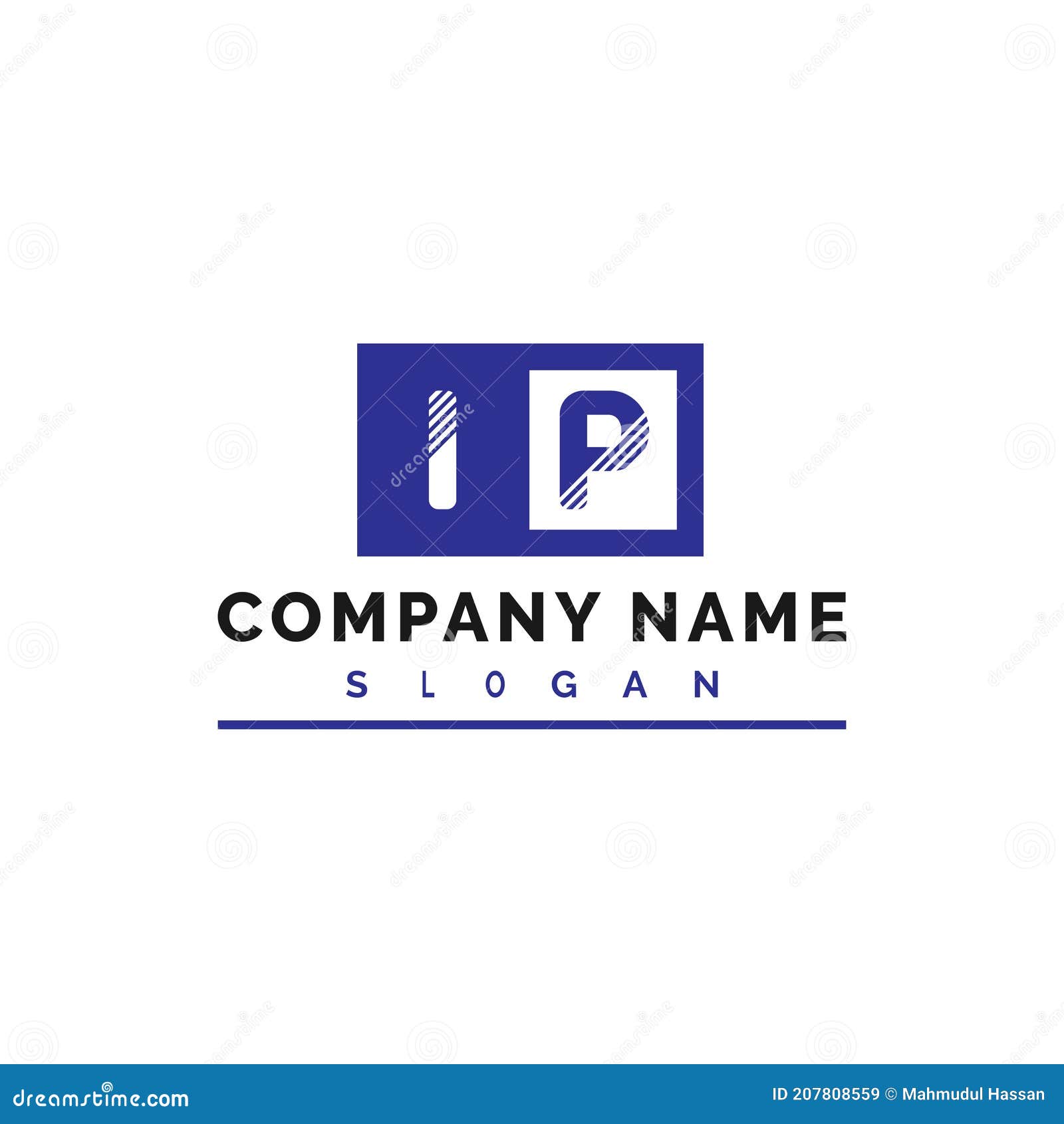 IP Logo Design. IP Letter Logo Vector Illustration - Vector Stock ...