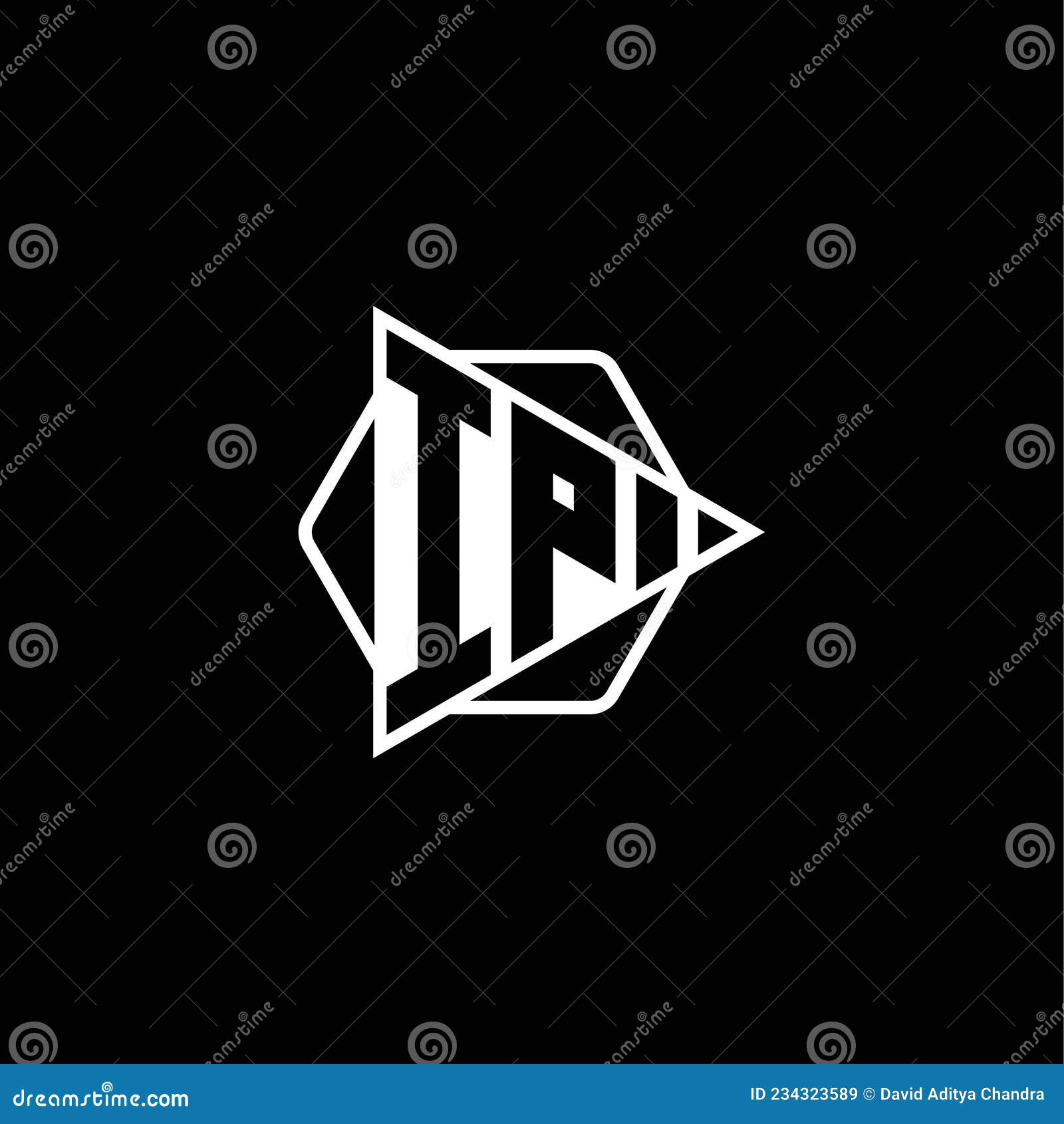 IP Logo Monogram Triangle Play Button Stock Vector - Illustration of ...