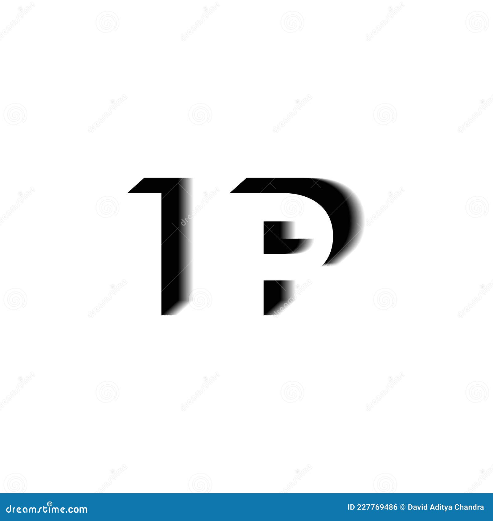 IP Monogram Shadow Shape Style Stock Vector - Illustration of elegant ...