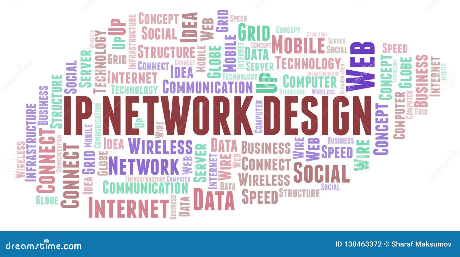 Ip Network Design Word Cloud. Stock Illustration - Illustration of text ...
