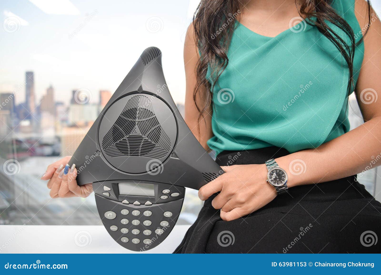 IP Phone - Conference Device Stock Image - Image of landline, desk ...