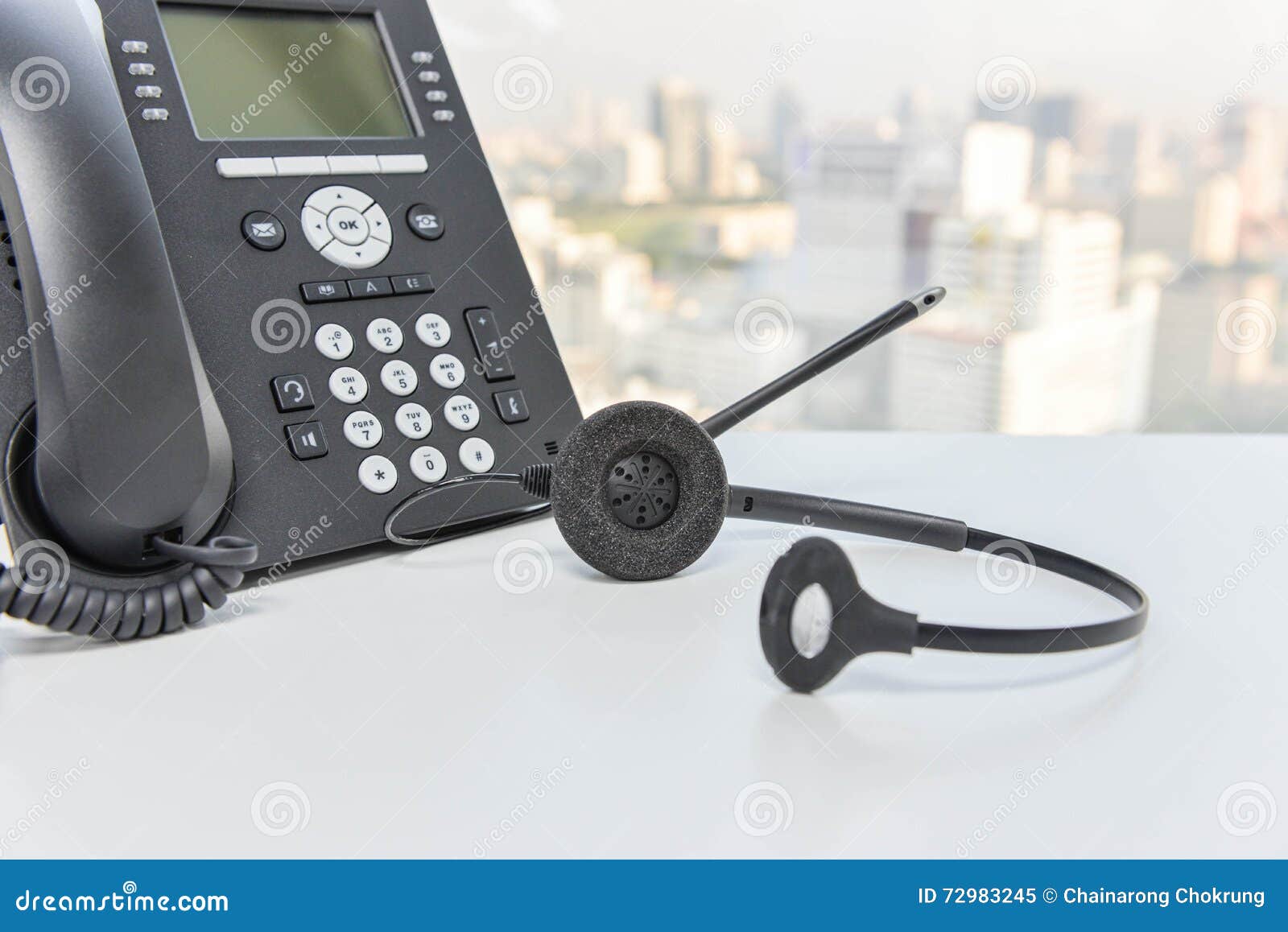 IP Phone and Headset Device Stock Image - Image of device, button: 72983245