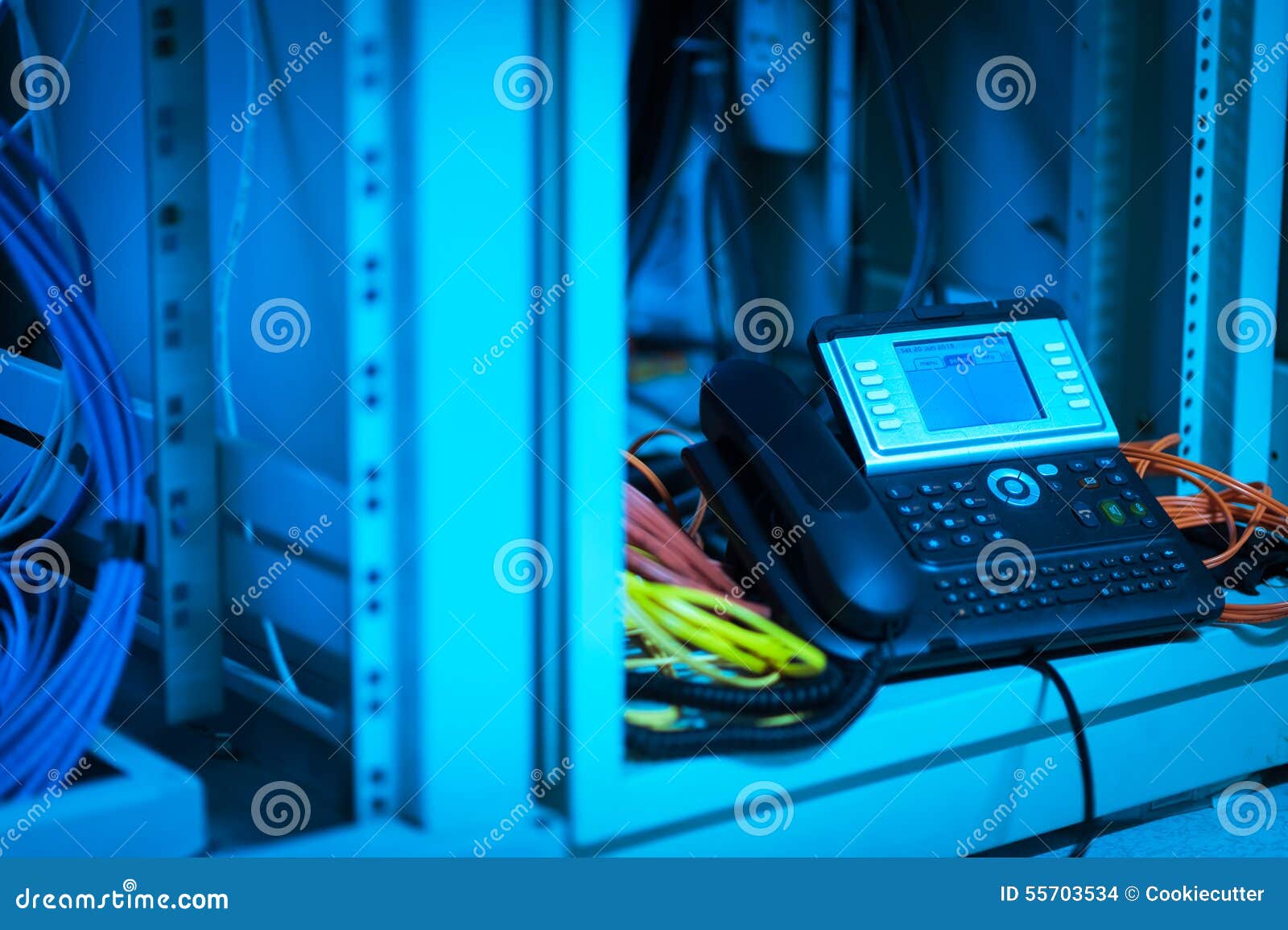 IP phone in network room stock photo. Image of office - 55703534