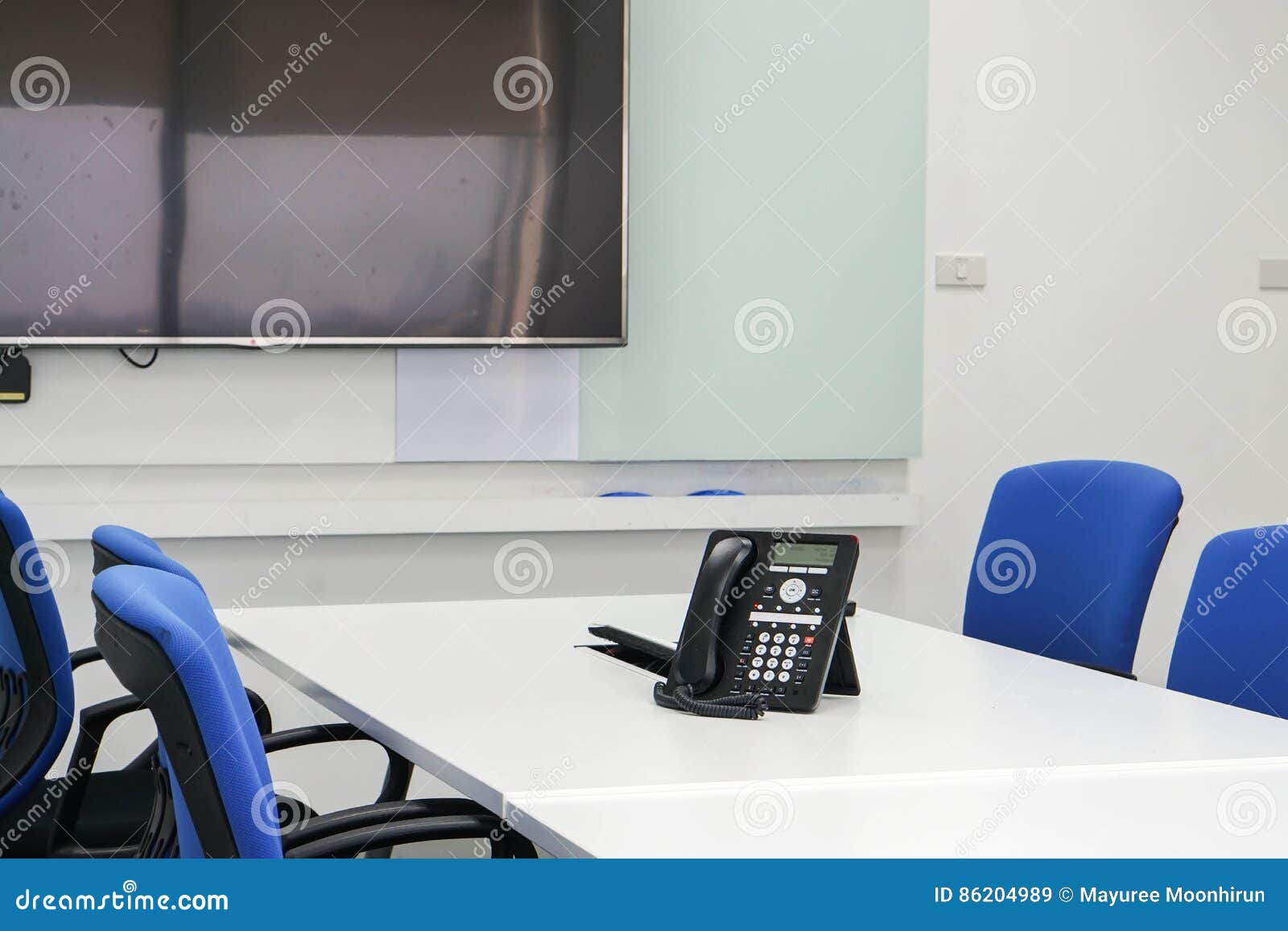 IP Phone on Table in Boardroom for Conference Stock Image - Image of ...