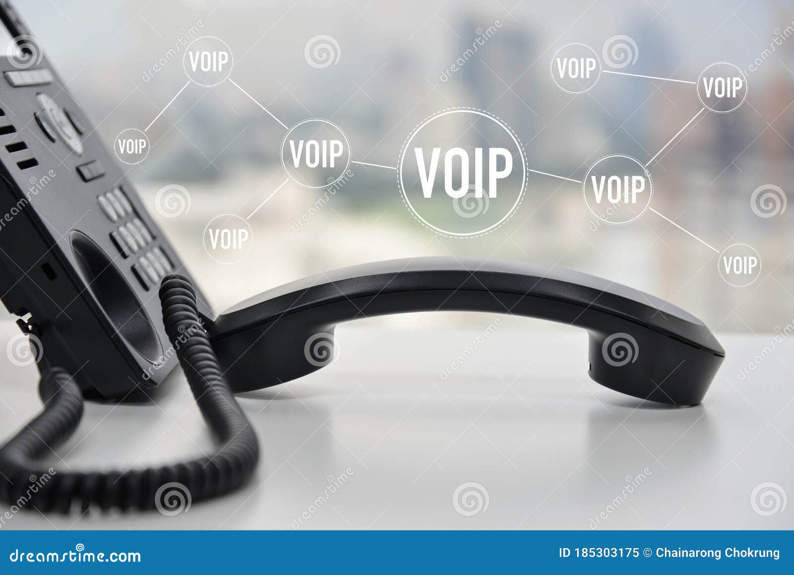 IP Phone with Voip Icon for Device Connect Concept Stock Image - Image ...