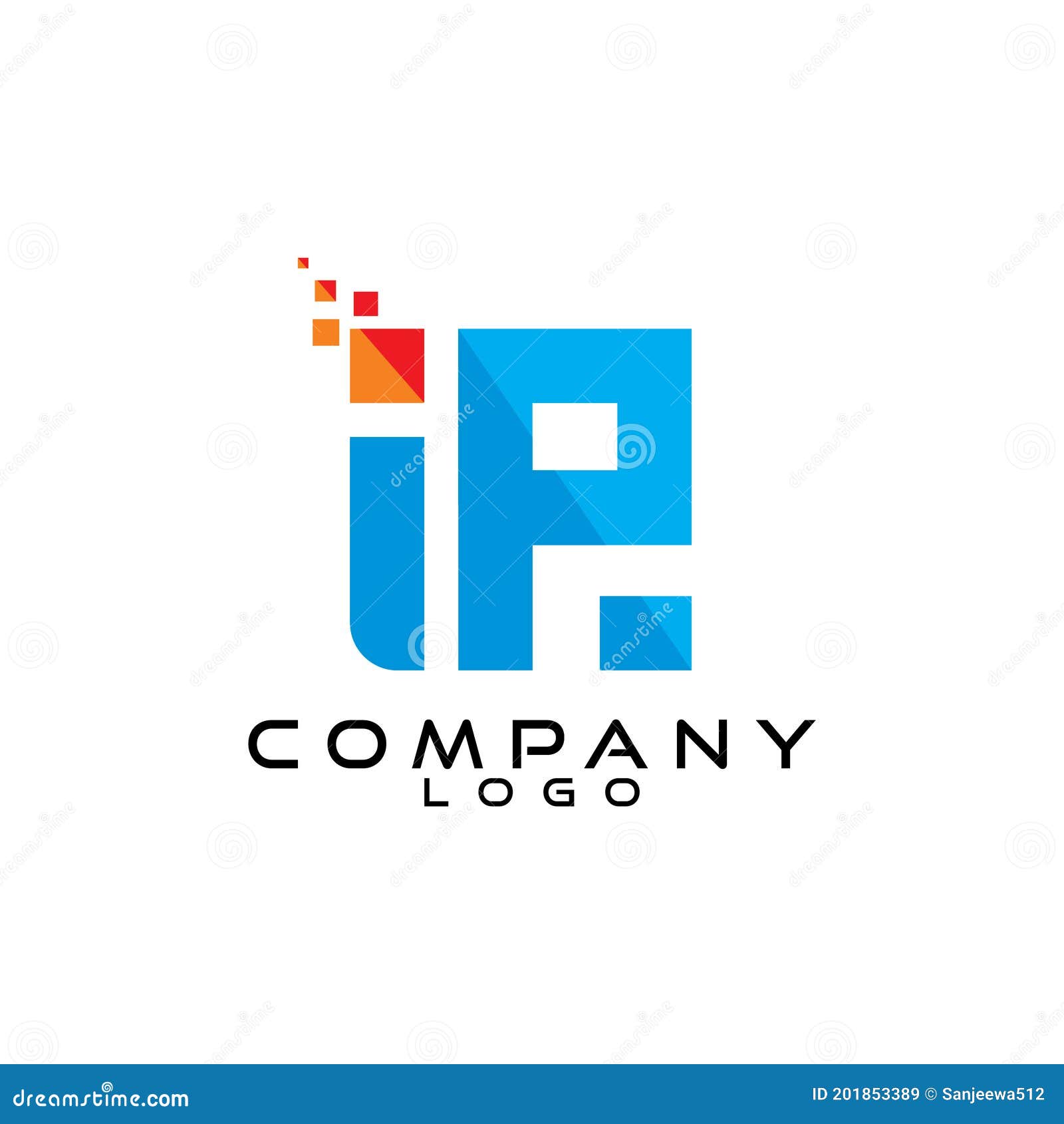 Ip, Pi Letter Tech, Ict and it Logo Design Vector Stock Vector ...