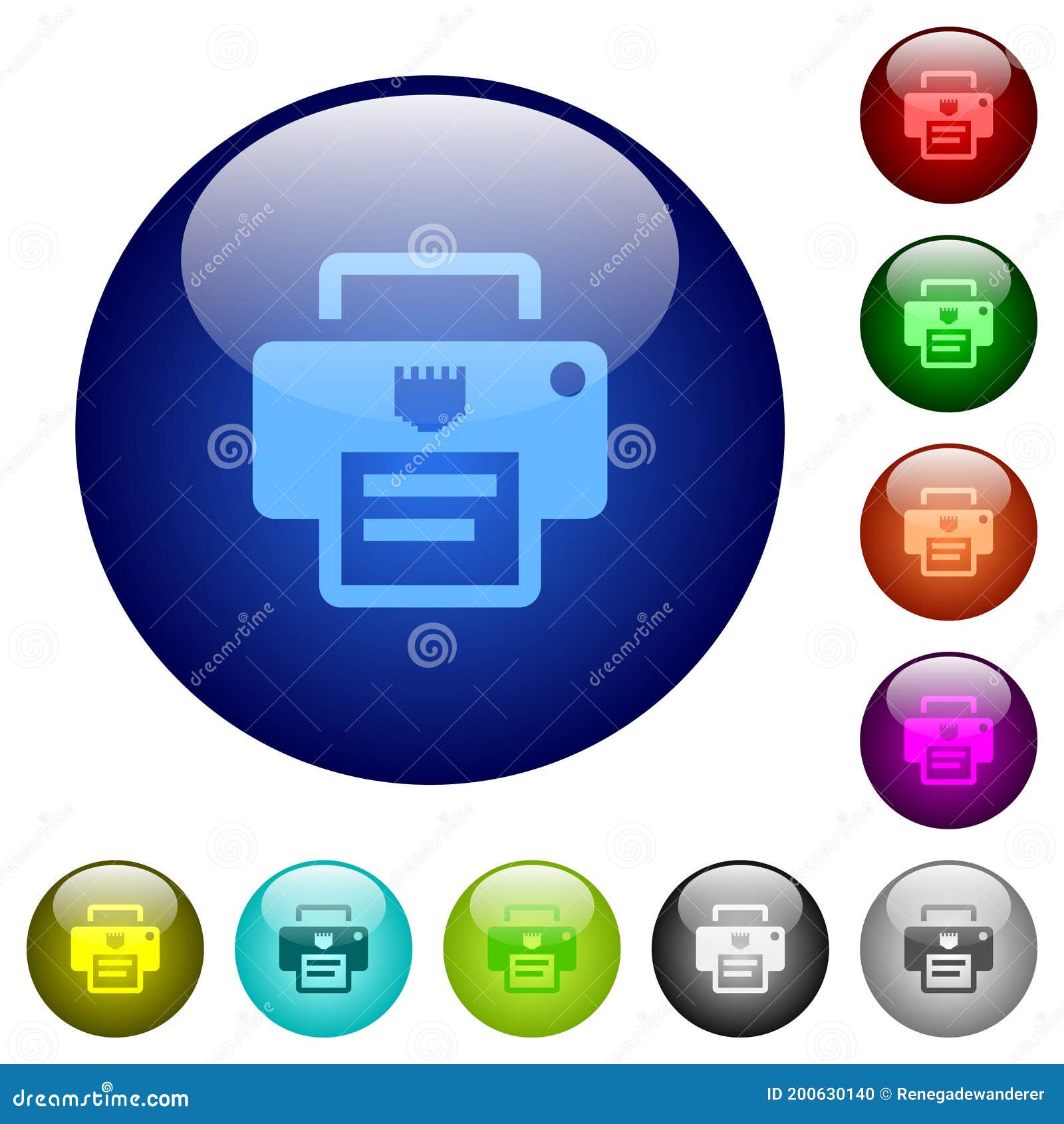 IP Printer Color Glass Buttons Stock Vector - Illustration of ...