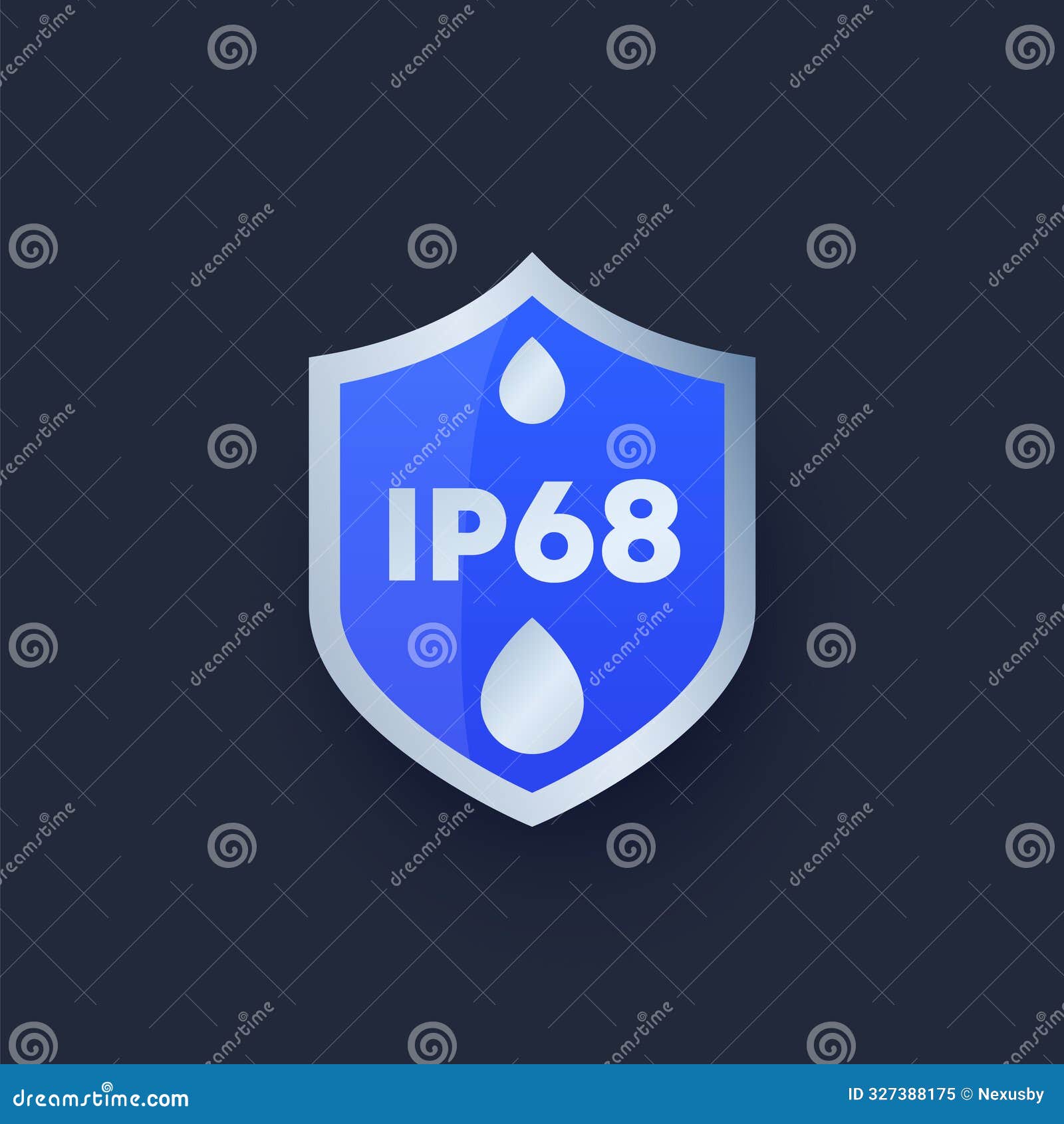 IP68 Rating, Waterproof Icon with a Shield Stock Illustration ...