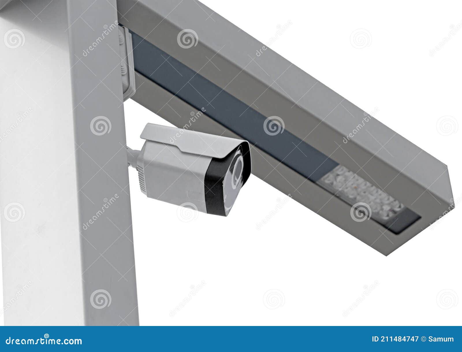 IP Security Camera and Led Street Lantern Stock Image - Image of ...
