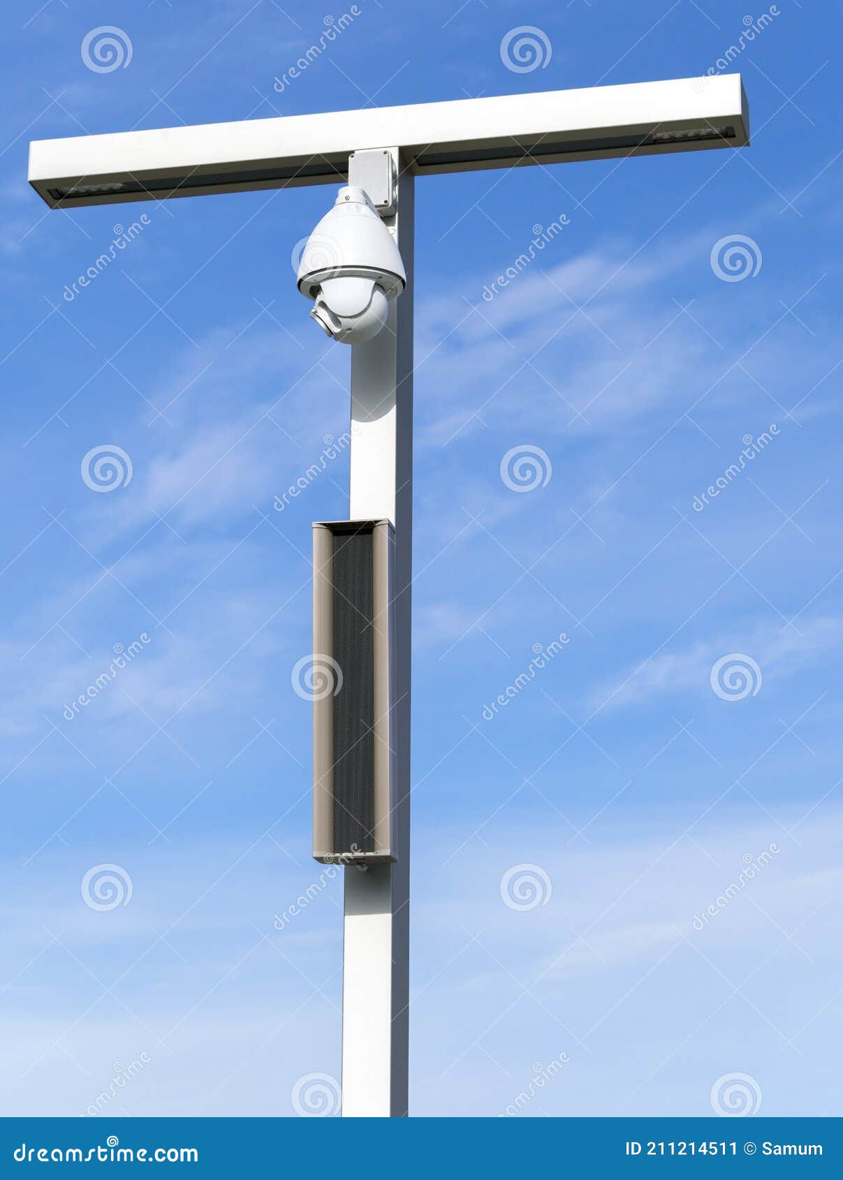 IP Security Camera and Led Street Lantern Stock Image - Image of device ...