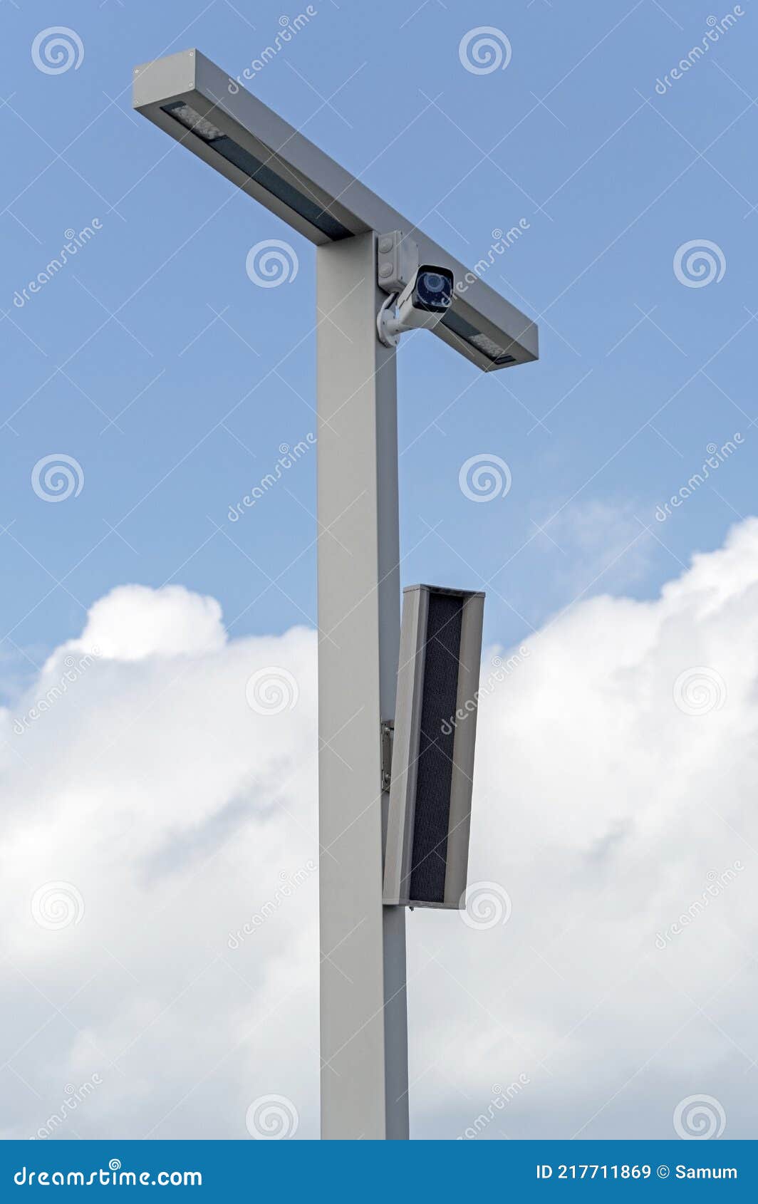 IP Security Camera and Led Street Lantern Stock Image - Image of device ...