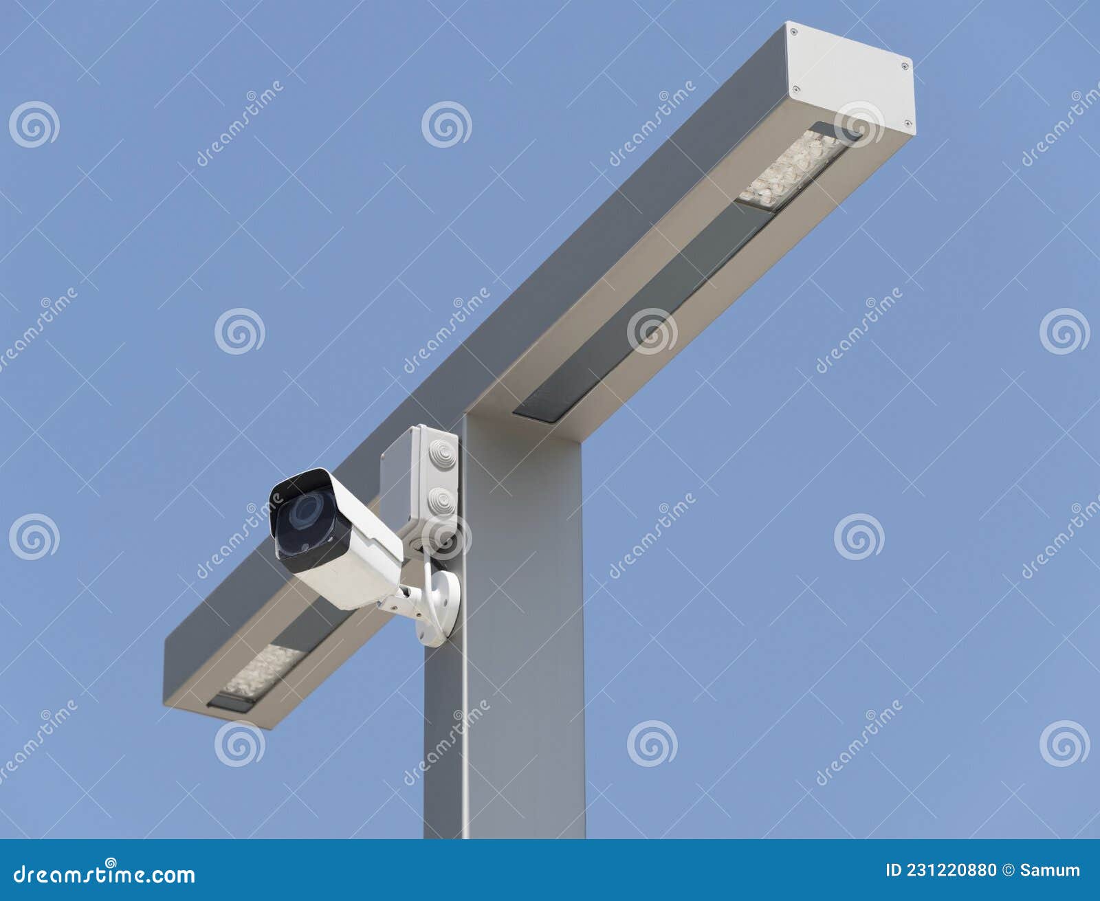 IP Security Camera and Led Street Lantern Stock Photo - Image of ...