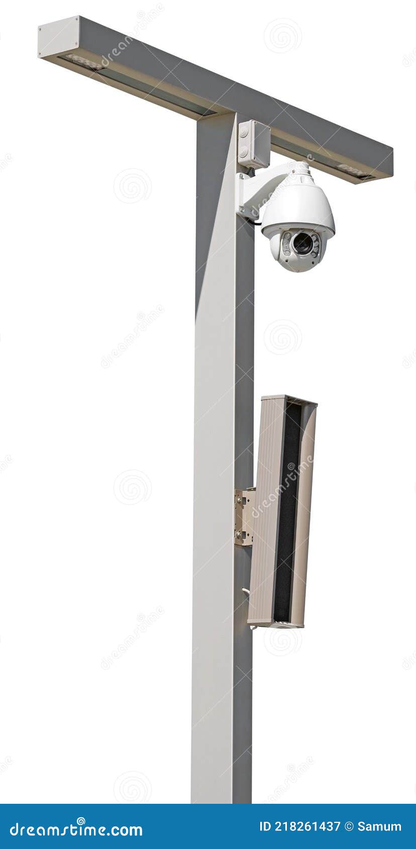 IP Security Camera and Led Street Lantern Stock Image - Image of camera ...