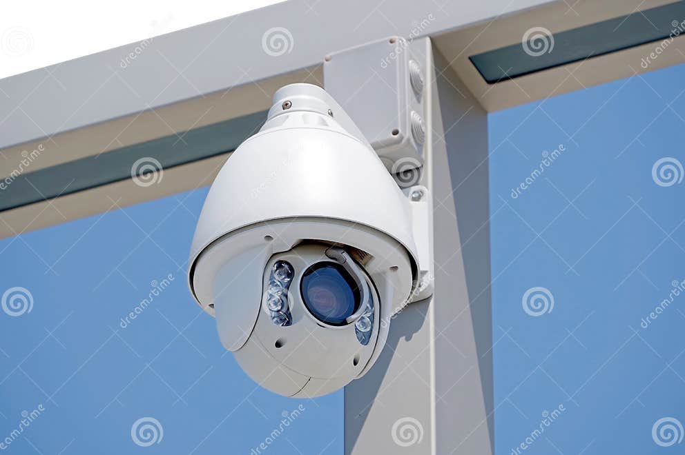 IP Security Camera and Led Street Lantern Stock Image - Image of ...