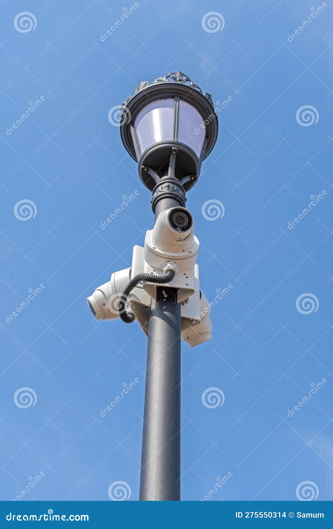 IP Security Camera and Led Street Lantern Stock Photo - Image of ...