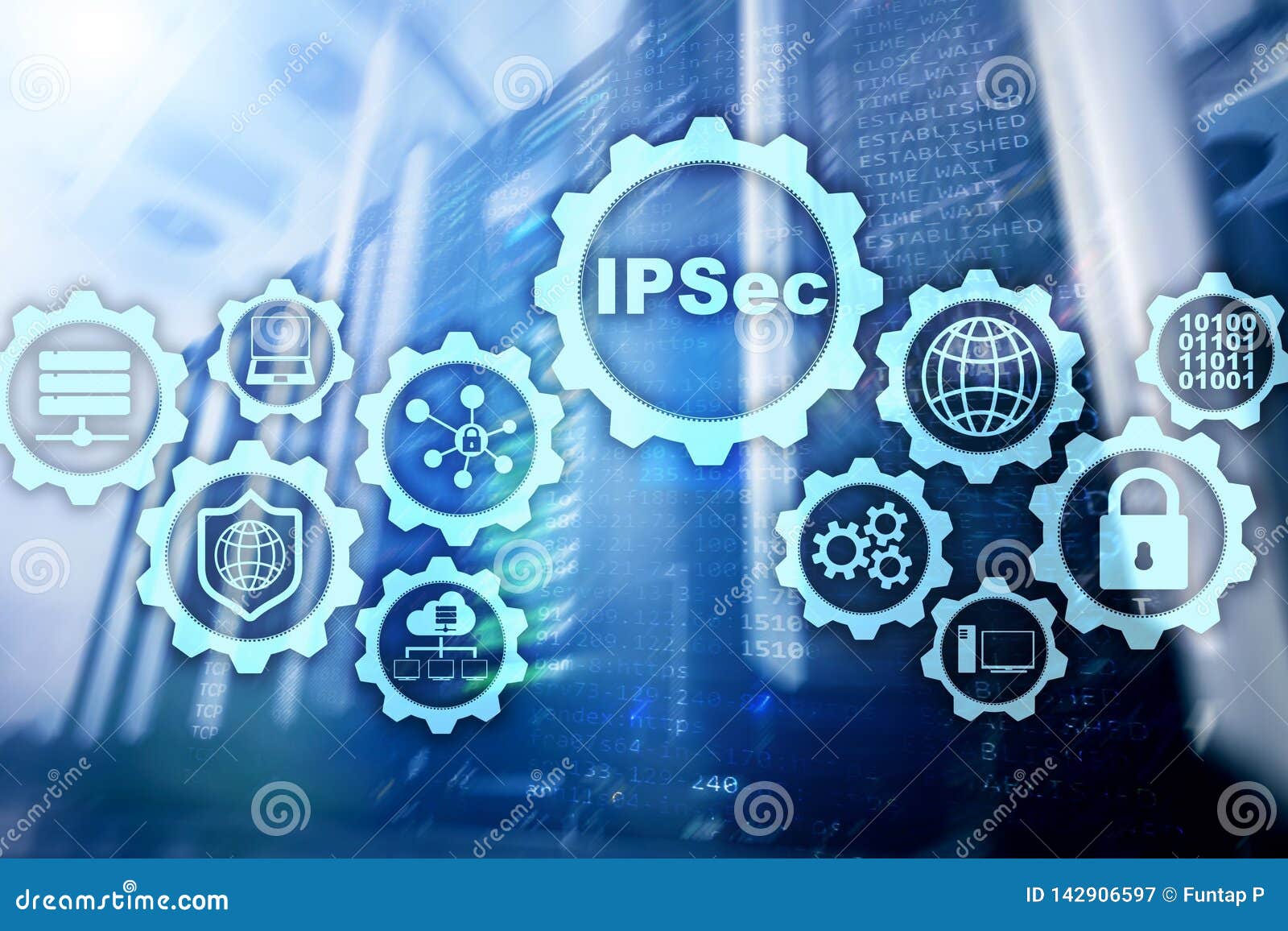 IP Security. Data Protection Protocols. IPSec Stock Illustration ...