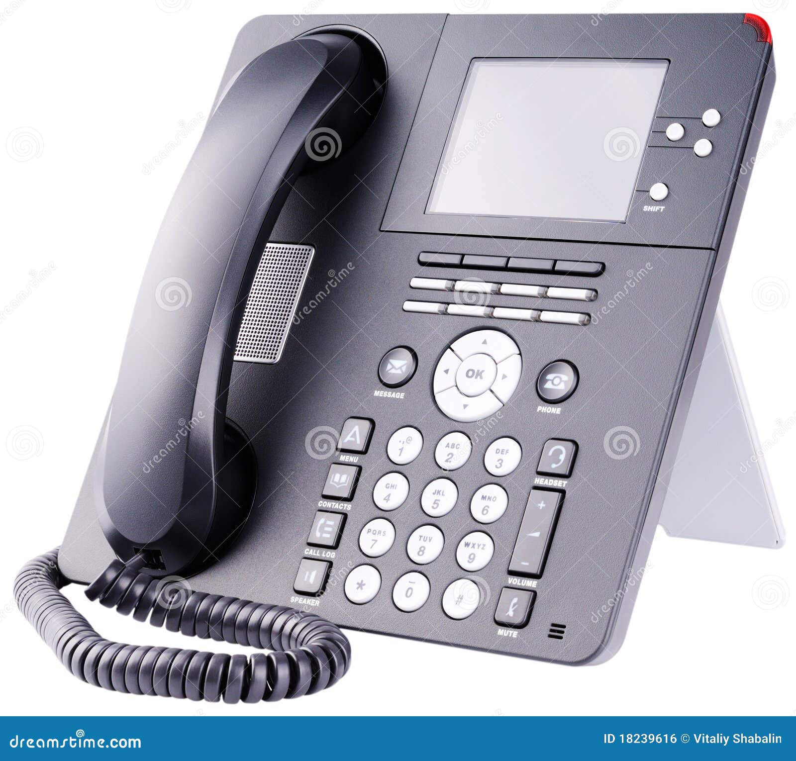 IP telephone on white stock photo. Image of call, keypad - 18239616