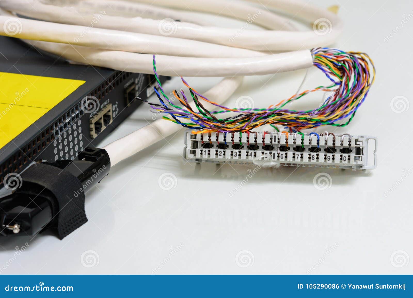 IP Telephony System, Telephone Cabling Patch Panel With Twisted Pairs ... IP Telephony System, Telephone Cabling Patch Panel With Twisted Pairs ...