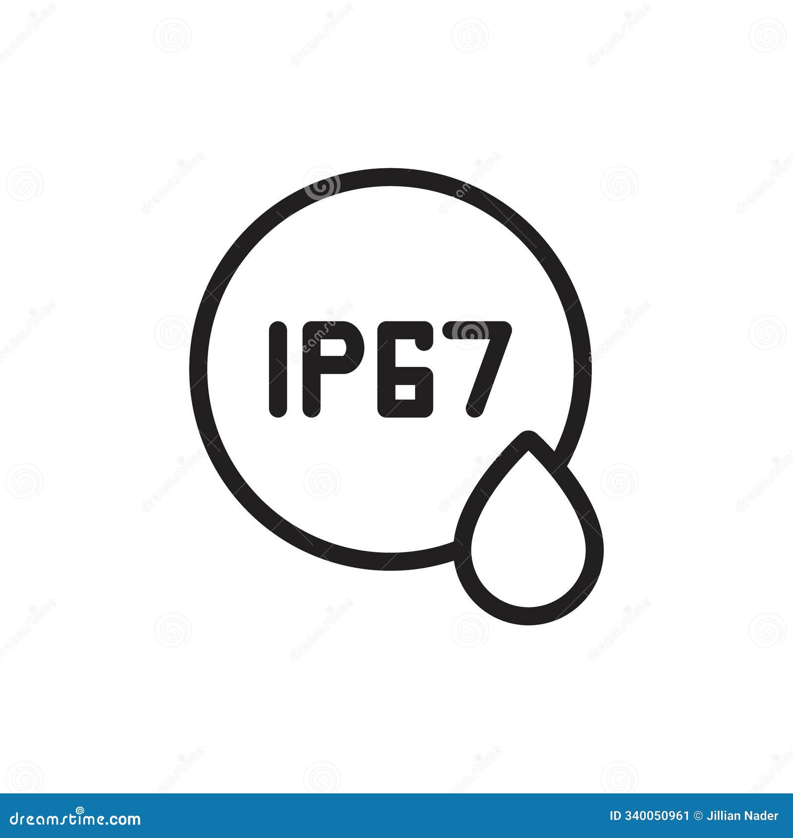 IP67 Waterproof Icon Outline Vector for Web Ui Stock Vector ...