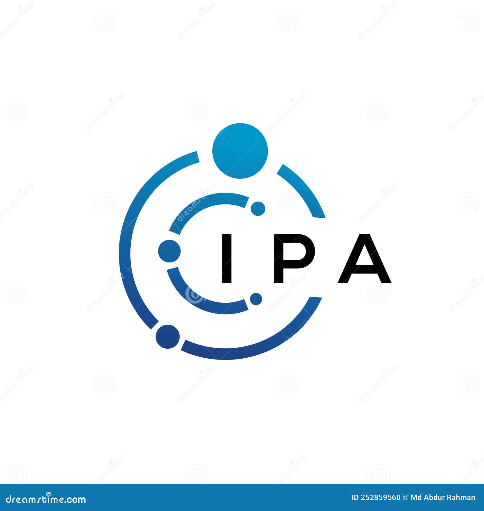 IPA Letter Technology Logo Design on White Background. IPA Creative ...
