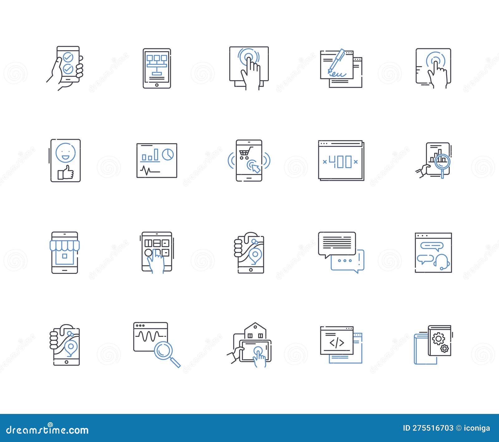 Ipad Line Icons Collection. Tablet, Apple, Touchscreen, Portable ...