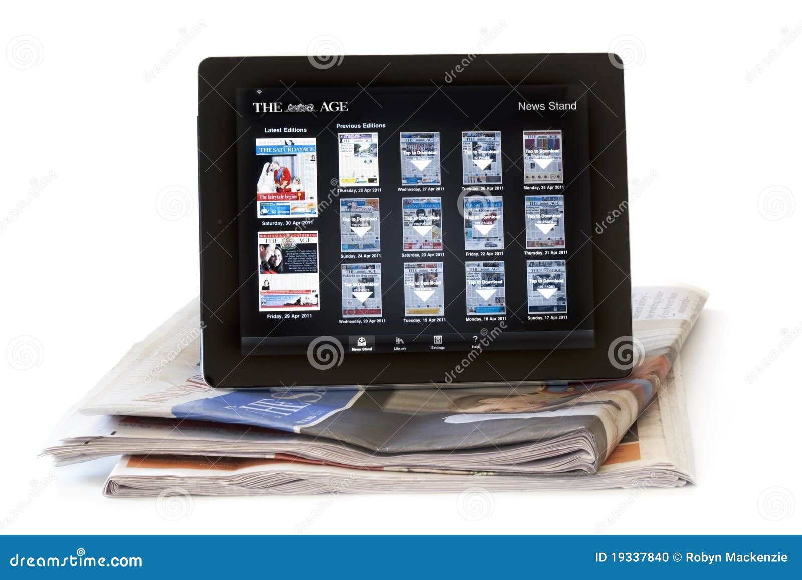 IPad with Online Newspaper editorial image. Image of digital - 19337840