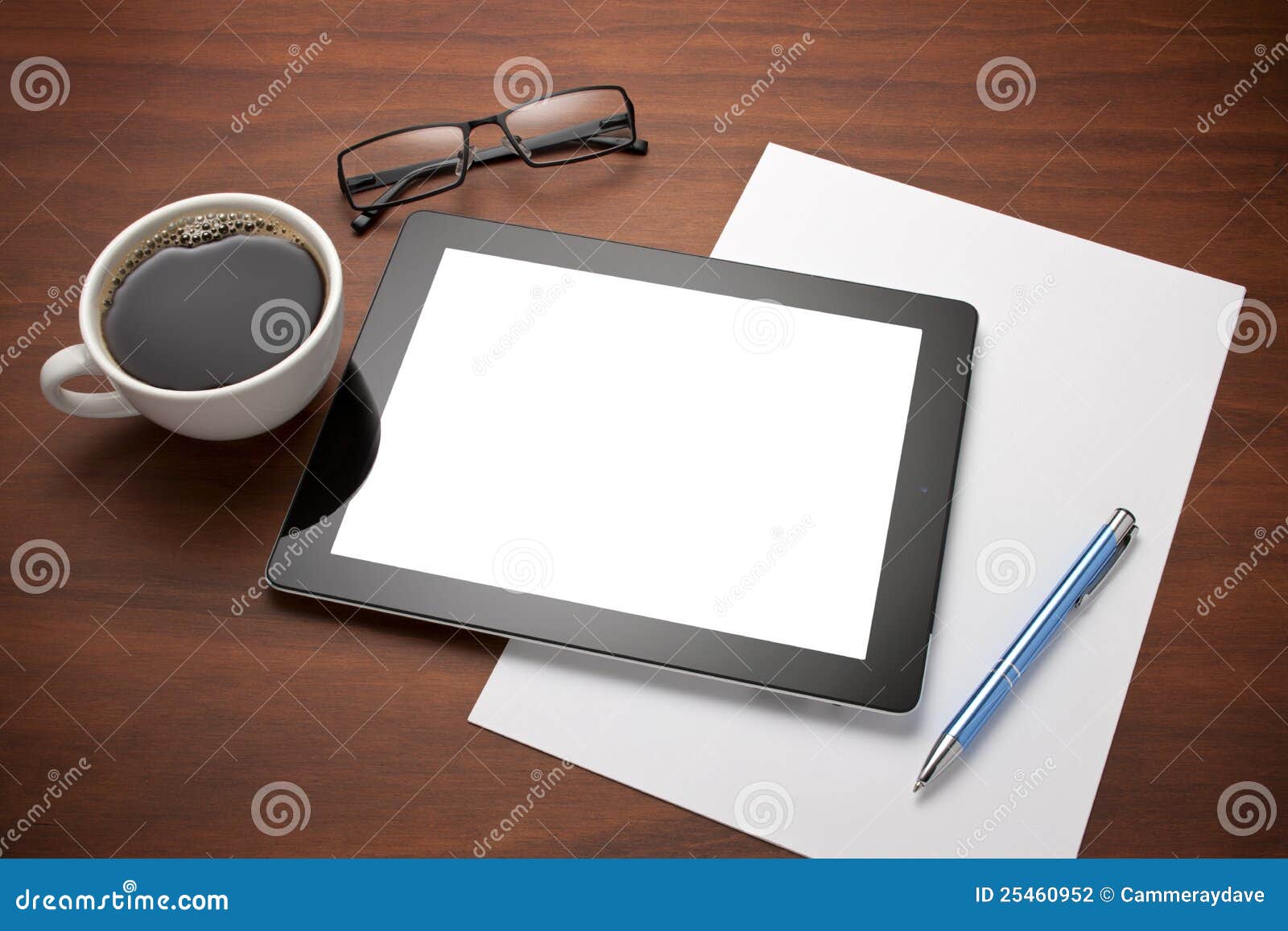 Business Tablet Workplace Desk Stock Photo - Image of digital, desk ...