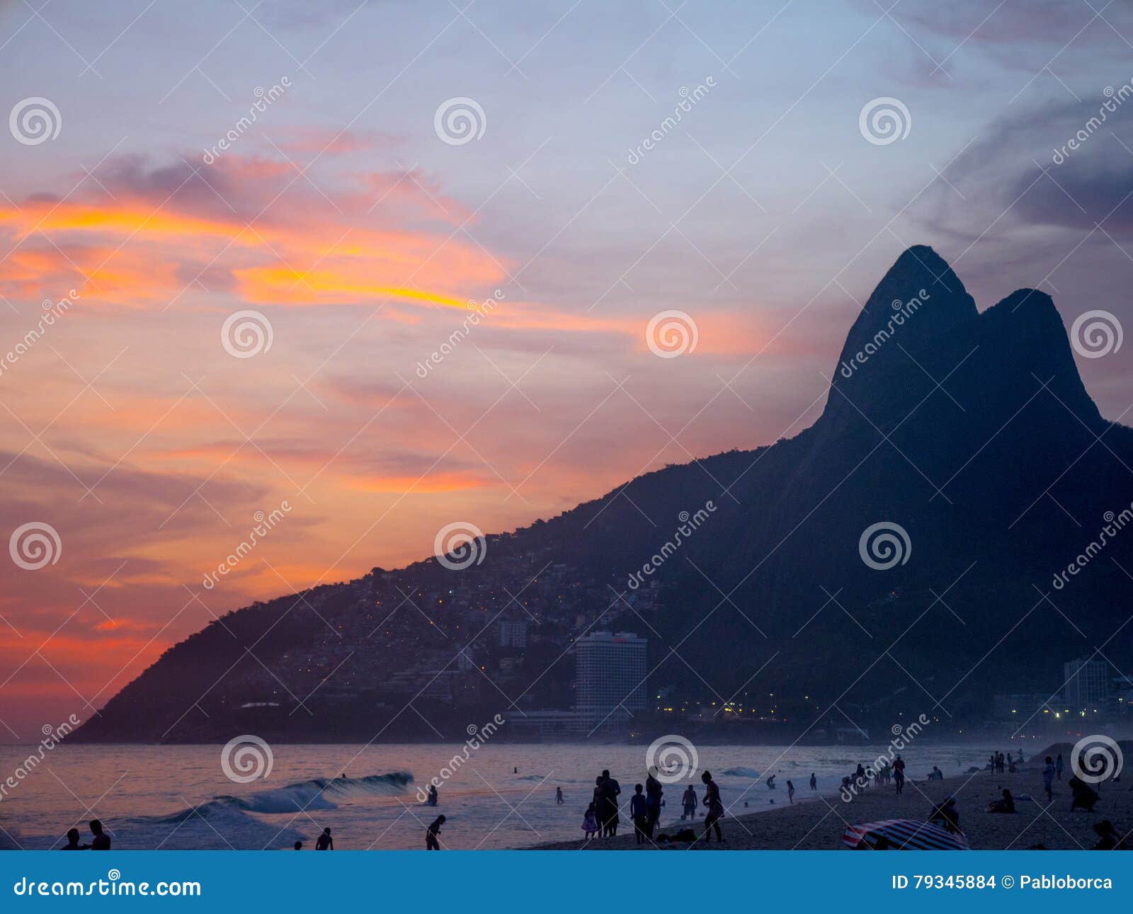 Ipanema Beach at Sunset in Rio De Janeiro Editorial Stock Image - Image ...