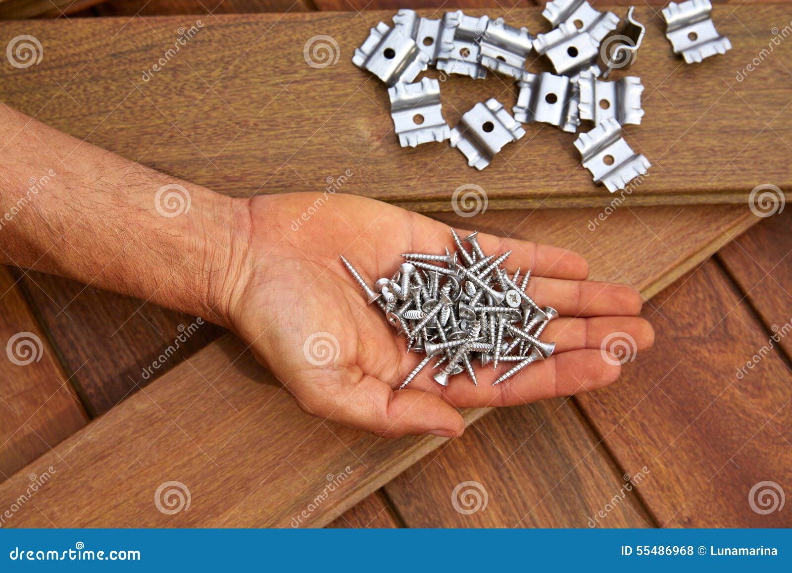 Ipe Deck Wood Installation Screws Clips Fasteners Stock Photo - Image ...