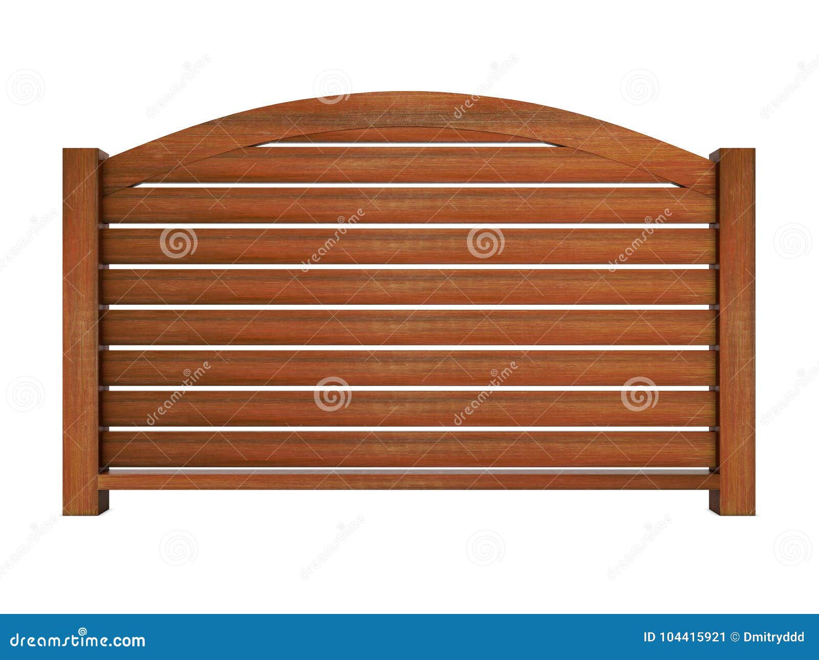 Ipe Wooden Railing With Wooden Balusters And Curved Top Rail 3d Royalty ...