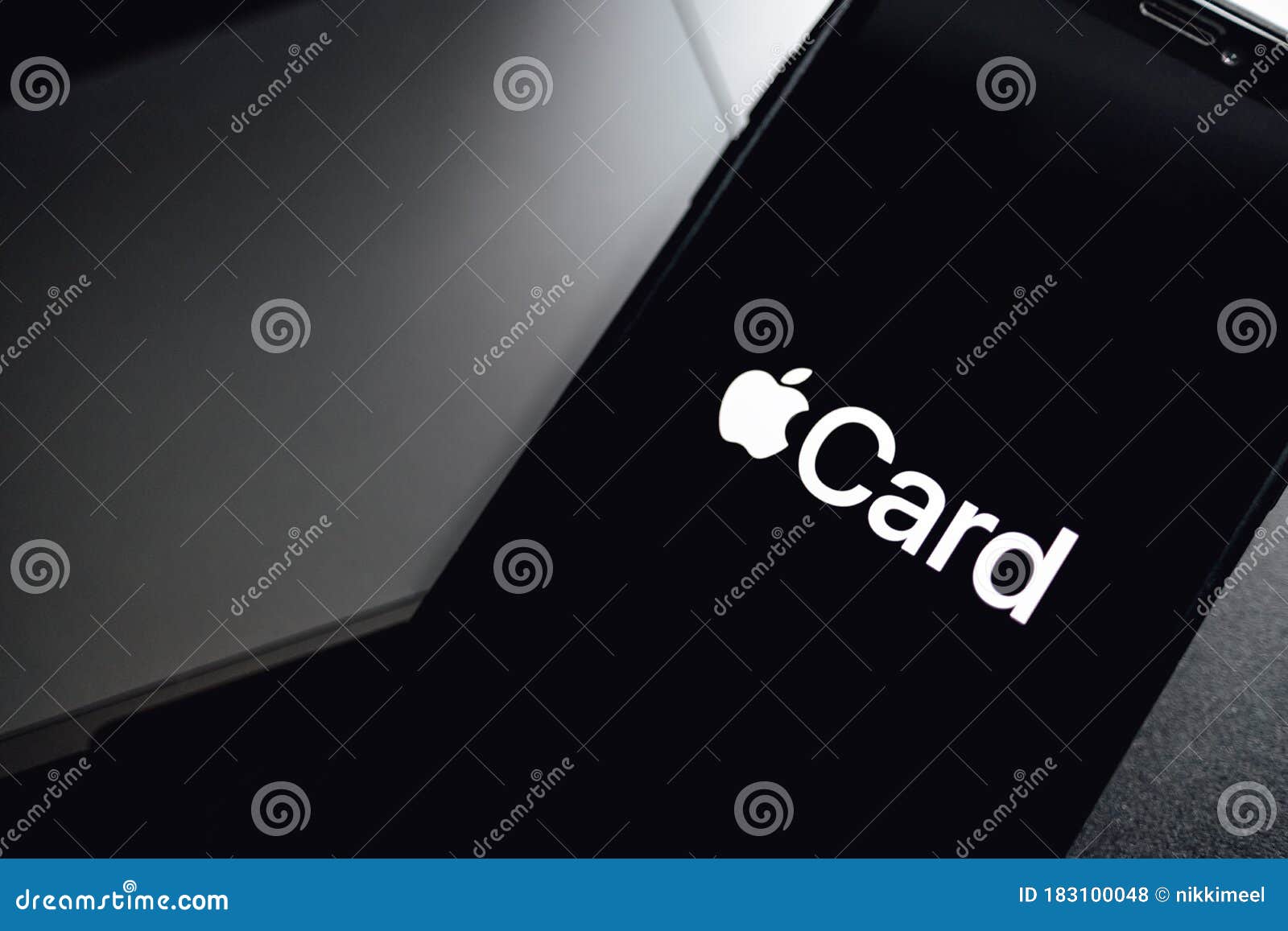 IPhone X with Apple Card Logo on the Screen. Editorial Stock Photo ...