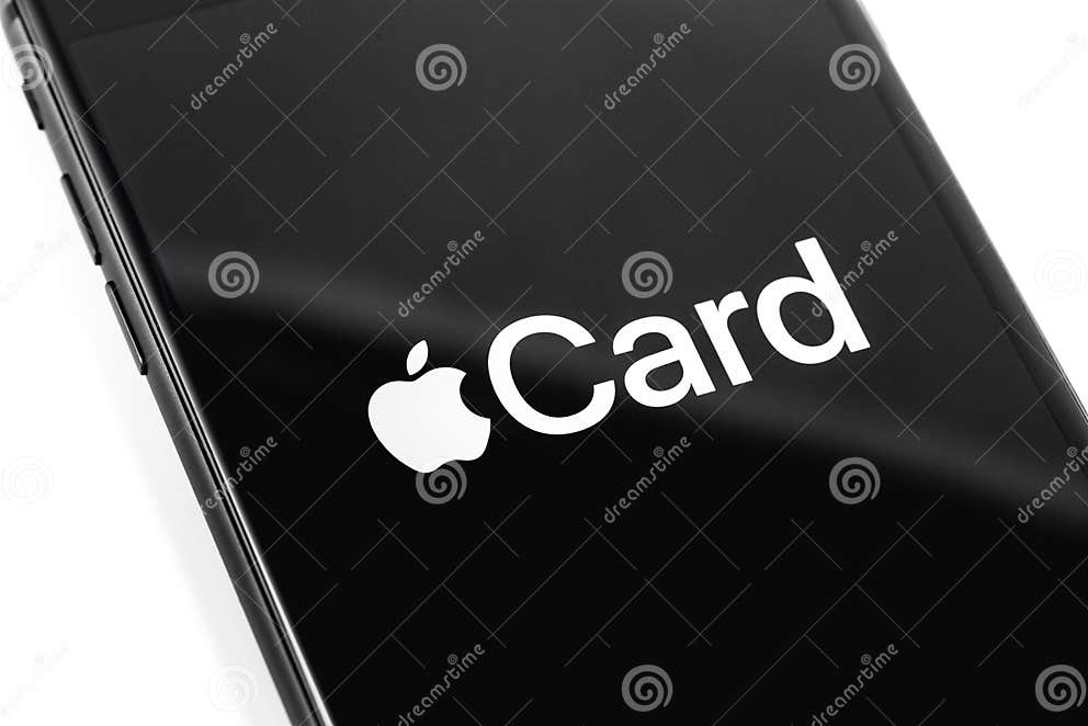 IPhone and Apple Card Logo on the Screen Editorial Stock Photo - Image ...