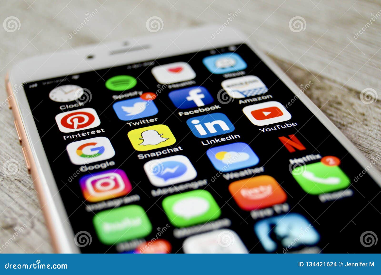 IPhone with Assortment of Apps Displayed Editorial Stock Image - Image ...