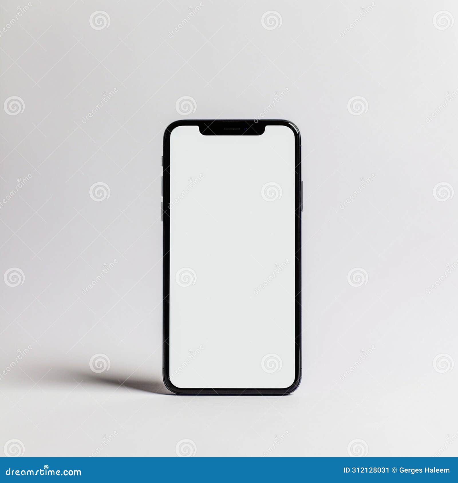Iphone with Blank Screen on White Background Stock Illustration ...