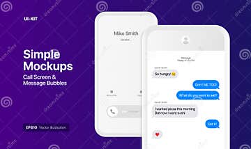 IPhone Call Screen and IMessage UI Design Interface Concept Stock ...