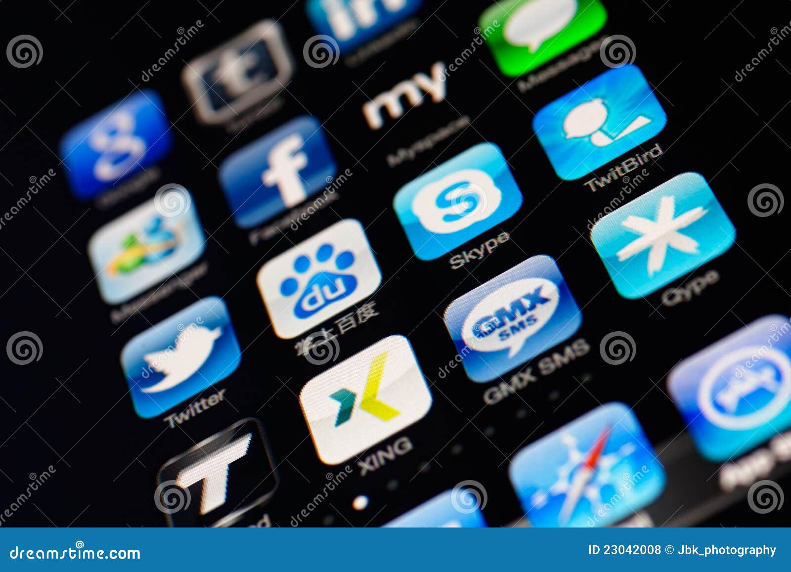 Iphone Display with Collection of Apps Editorial Stock Photo - Image of ...