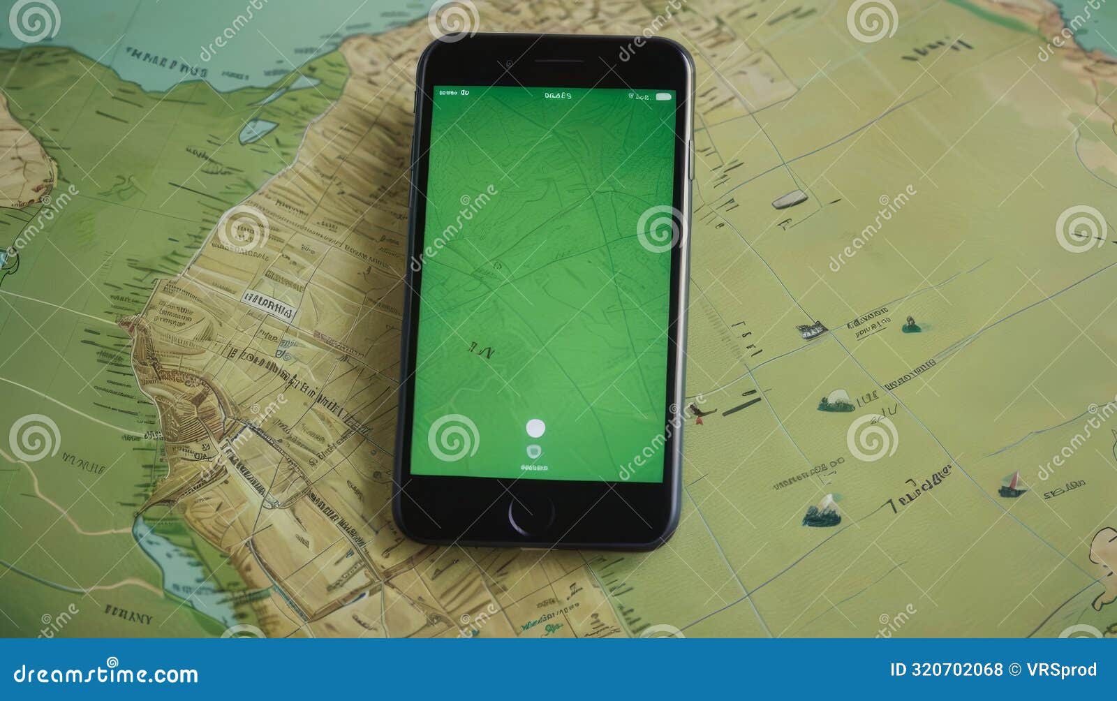 Mobile Phone on Map Background Stock Photo - Image of location, terrain ...