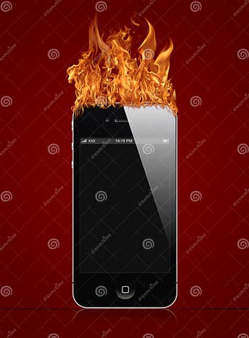 Iphone fire editorial photo. Illustration of fire, concept - 24252901
