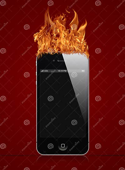 Iphone fire editorial photo. Illustration of fire, concept - 24252901