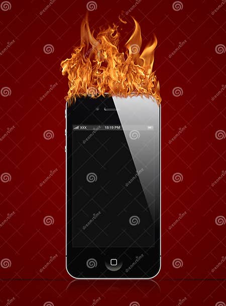 Iphone fire editorial photo. Illustration of fire, concept - 24252901