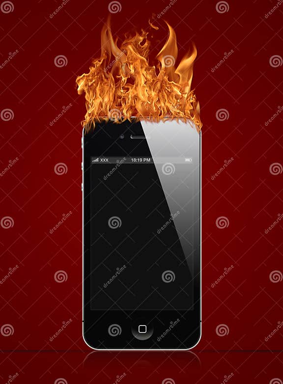 Iphone fire editorial photo. Illustration of fire, concept - 24252901