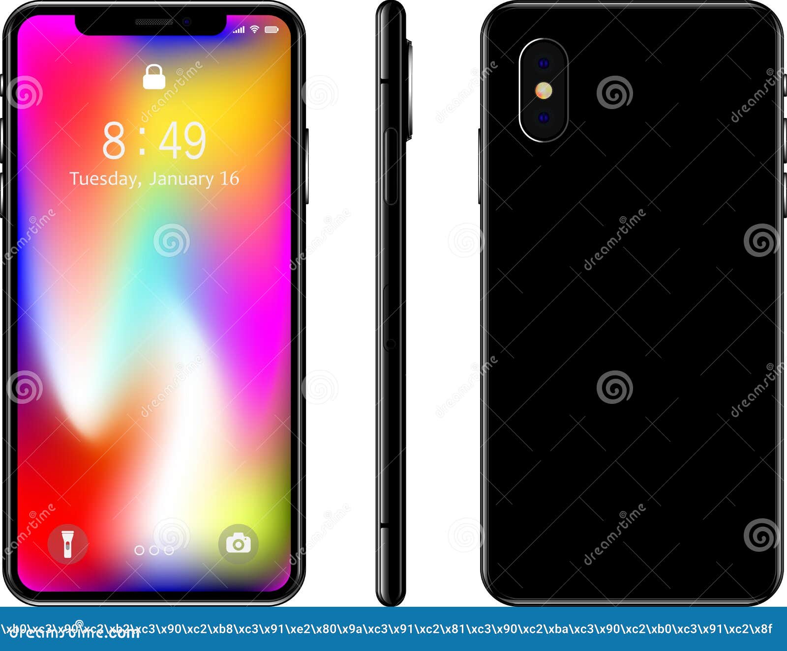 IPhone 10 from the Front and Beck Sides Editorial Photo - Illustration ...