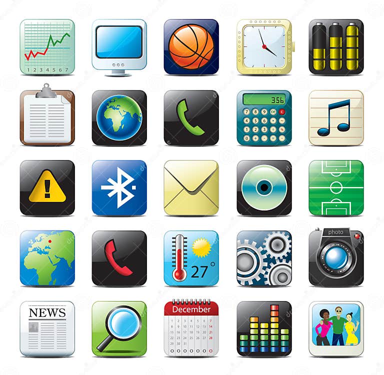 IPhone icons stock vector. Illustration of locate, icons - 7731145